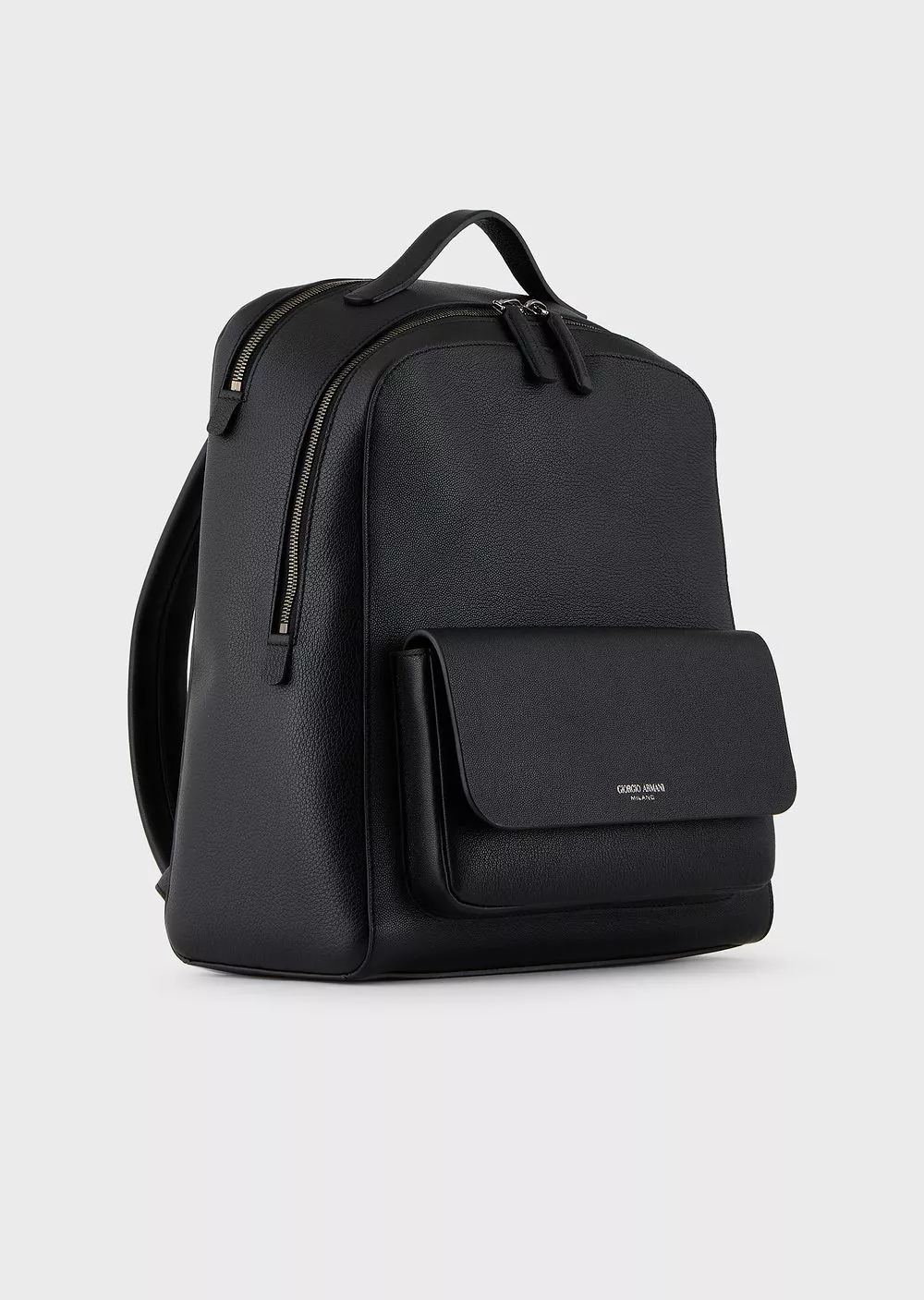 Round Leather Backpack by Giorgio Armani Men at THE MILE