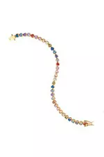 Love Rainbow Heart Tennis Chain Bracelet by Jane Win at THE MILE