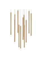 Reigndrop Pendant, 12-Light, Brass, Aged Gold Brass, 23.65"W...