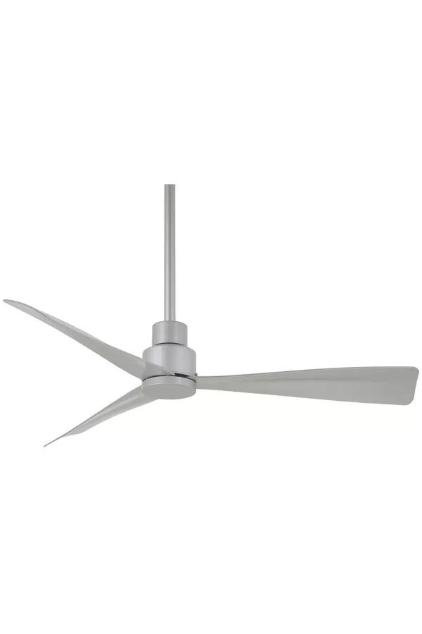 Simple Ceiling Fan, 3-Blade, Silver, Silver Blades, 44"W (F786-Sl...