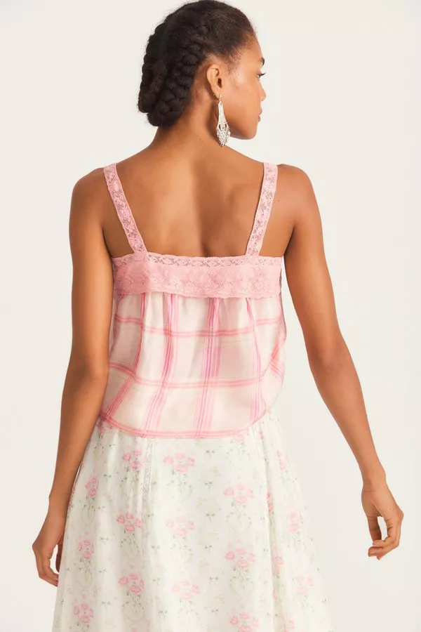 Panthea Silk Crop Tank by LoveShackFancy at THE MILE