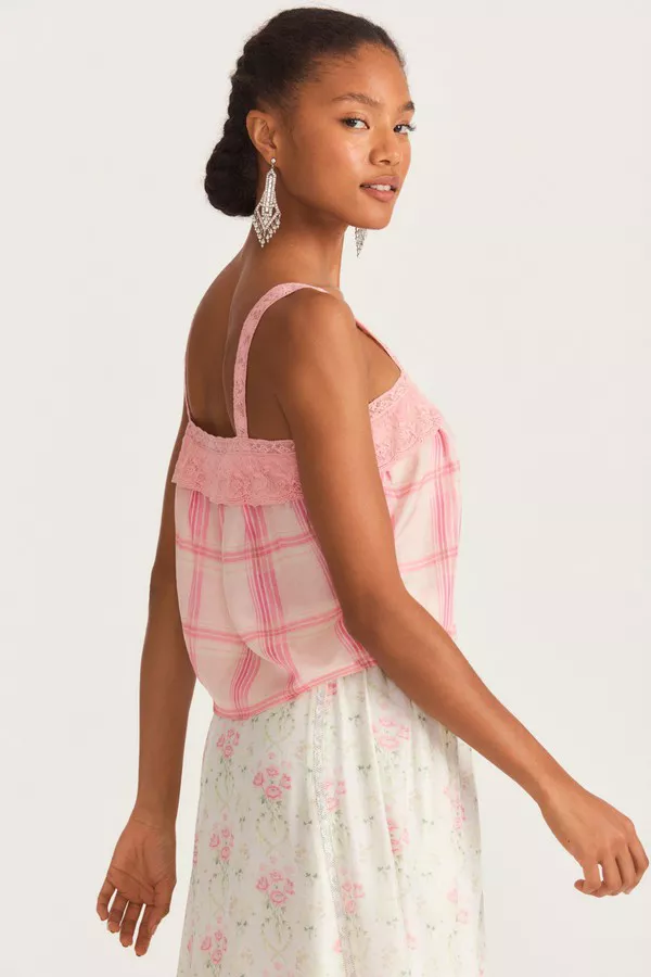 Panthea Silk Crop Tank by LoveShackFancy at THE MILE