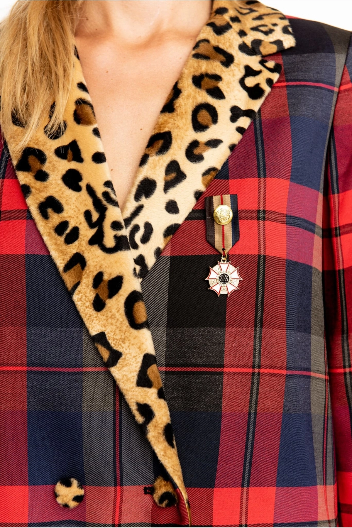 Royal Plaid Clair Blazer by VALENTINA SHAH at THE MILE